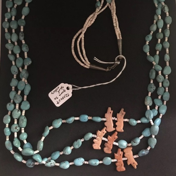 Jewelry | Multistrand Turquoise Beaded Opera Length Necklace 3 Strands ...